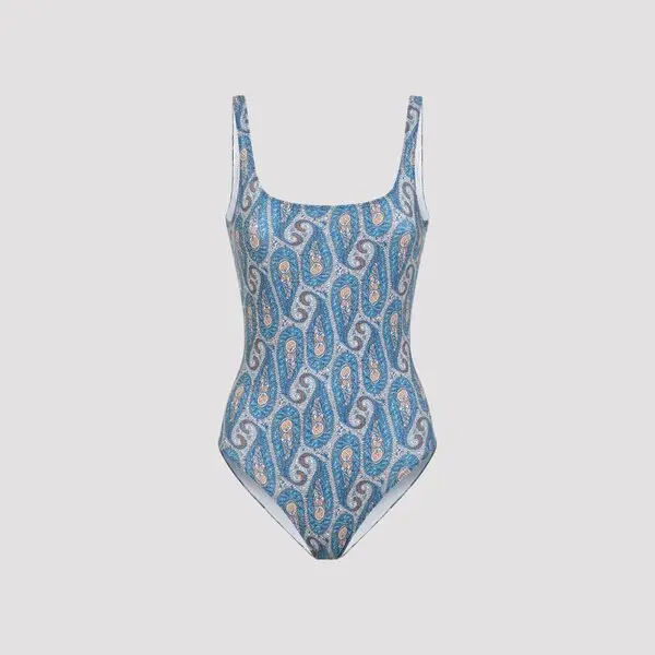 Etro Floral Backless One-piece Swimsuit - Blue