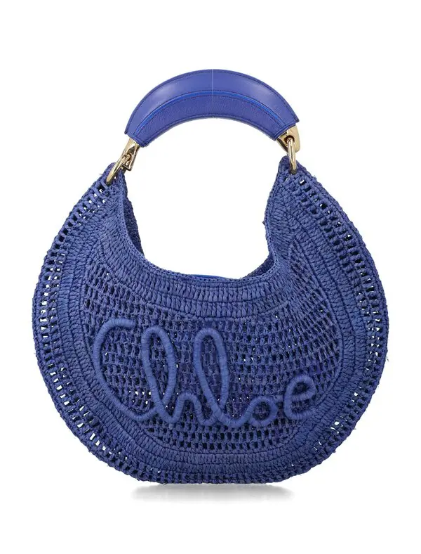 Chloé Raffia Hobo Handbag - Evening Blue