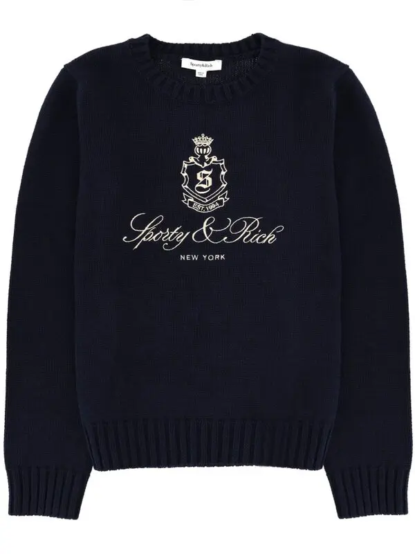 SPORTY & RICH Cotton Logo Sweatshirt