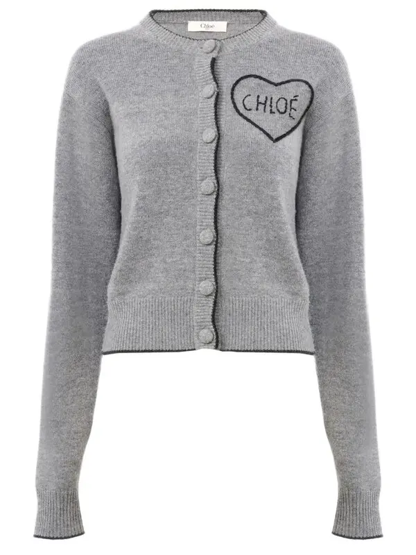 Chloé Knit Cardigan With Fabric-covered Buttons