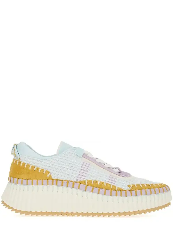 Chloé Lace-up Recycled Material Sneakers - Multicolor