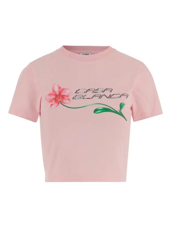 Casablanca Orchid Logo T-shirt - Rosa