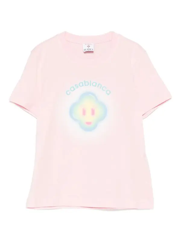 Casablanca Graphic Print Cotton T-shirt - Pink