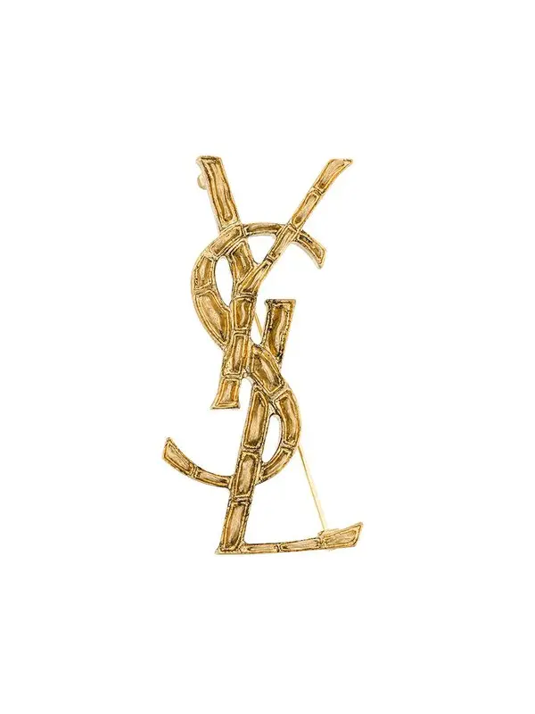 Saint Laurent Mini Accessory Bag In Brass - Oro