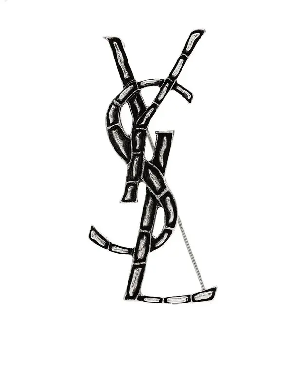 Saint Laurent Engraved Brass Accessory - Silver
