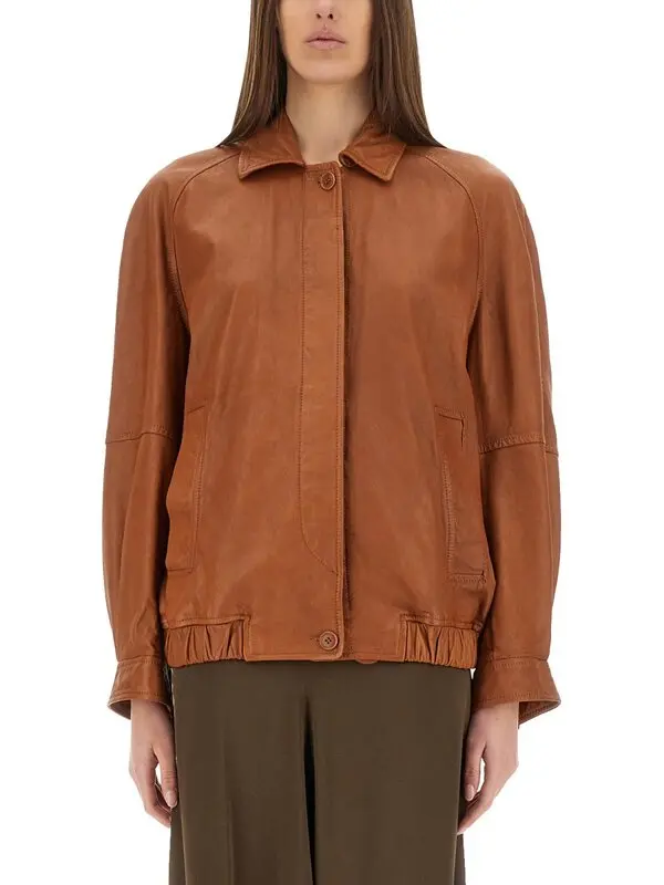 SALVATORE SANTORO Leather Bomber Jacket