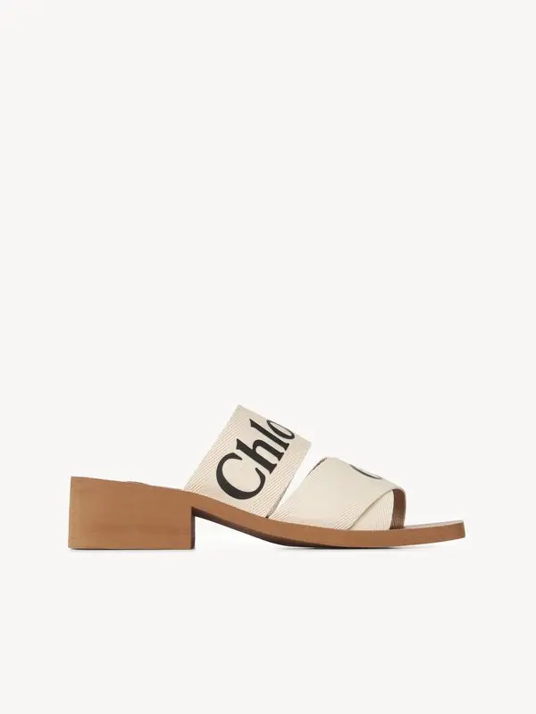Chloé Mini Wooden Platform Sandals - White
