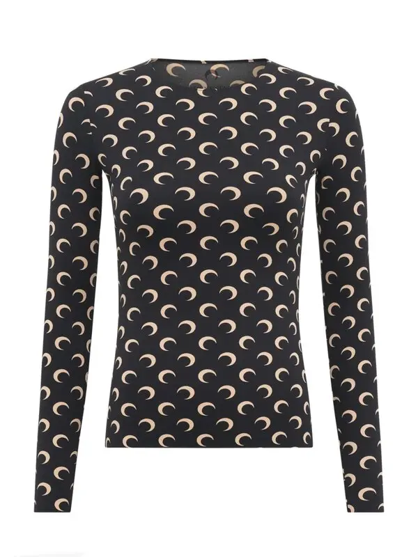 MARINE SERRE Slim Fit Moon Print Top