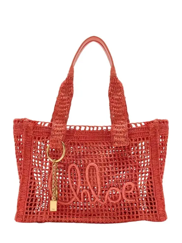 Chloé Raffia East-west Tote Bag - Pink
