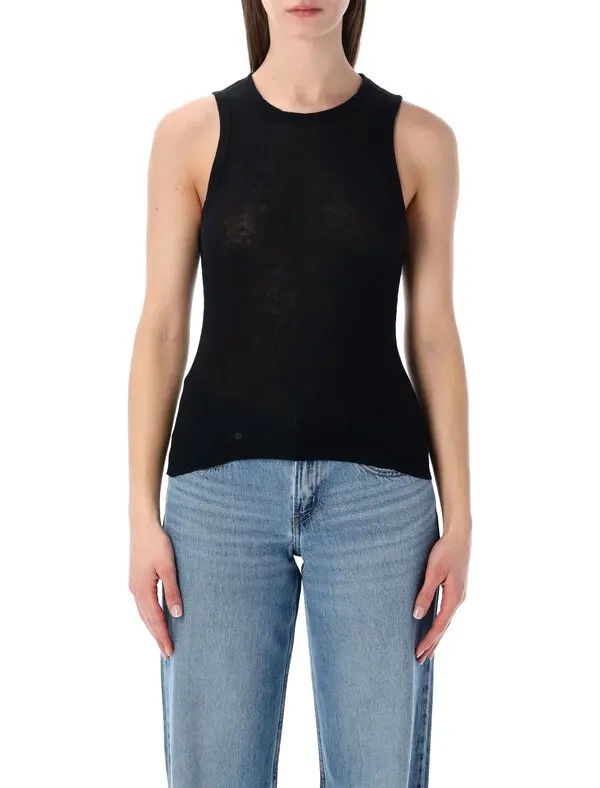 JAMES PERSE Ribbed Knit Tank Top - Black