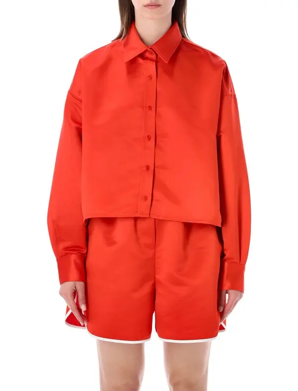 THE FRANKIE SHOP Silk Blend Button-up Shirt