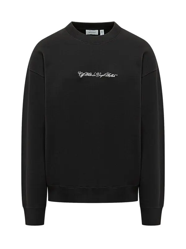 Off-White Luxury Sweatshirt With Iconic Arrow Design - Black