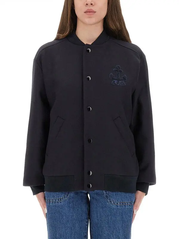 A.p.c. Varsity Jacket With Emblem - Blue