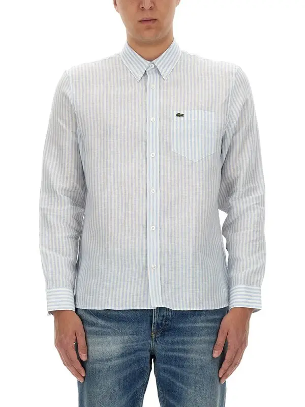 Lacoste Logo Linen Shirt - Multicolour