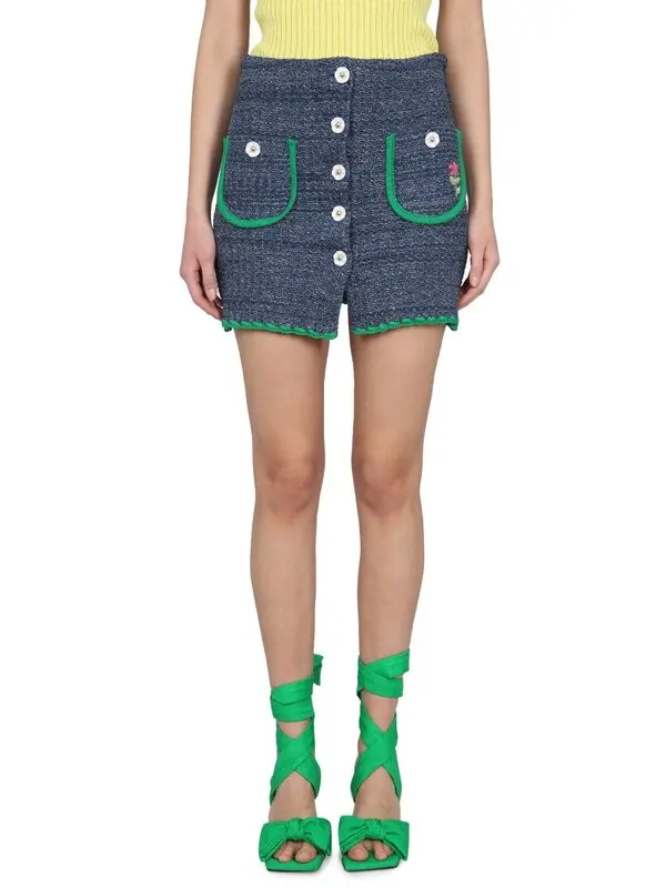 CORMIO Button-detailed Tweed Skirt