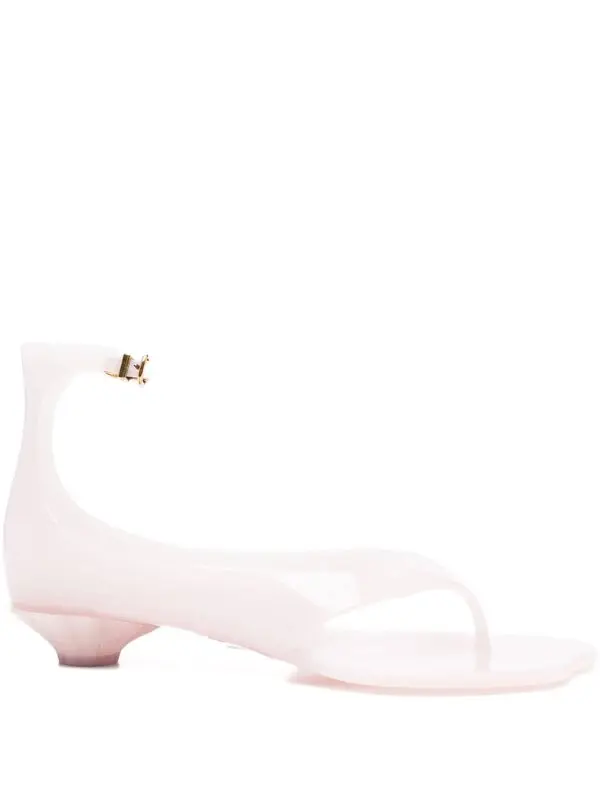 Chloé Transparent Buckle Sandals With Stacked Heel - Rosa