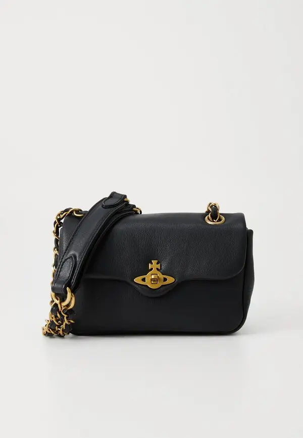 VIVIENNE WESTWOOD Anita Small Leather Shoulder Bag - Black