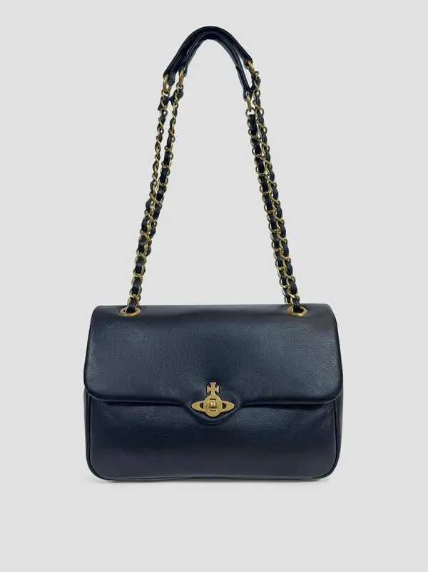 VIVIENNE WESTWOOD Anita Chain Shoulder Handbag - Black