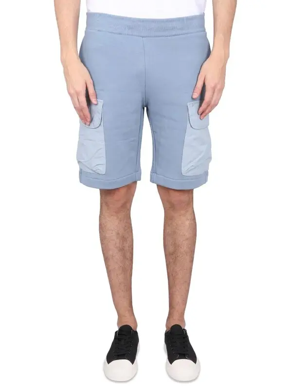 Paul Smith Cotton Bermuda Shorts With Elastic Waistband - Azure