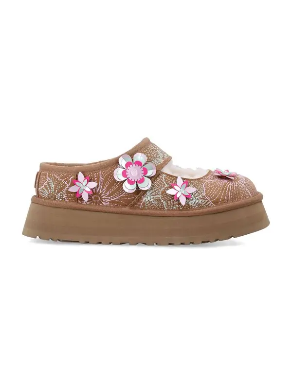 UGG Playful Floral Mary Jane With Platform Sole - Chestnut