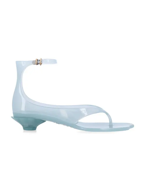 Chloé Jelly Thong Sandals With Buckled Ankle Strap - Spearmint