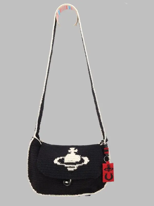 VIVIENNE WESTWOOD Mini Cotton Shoulder Bag - Black