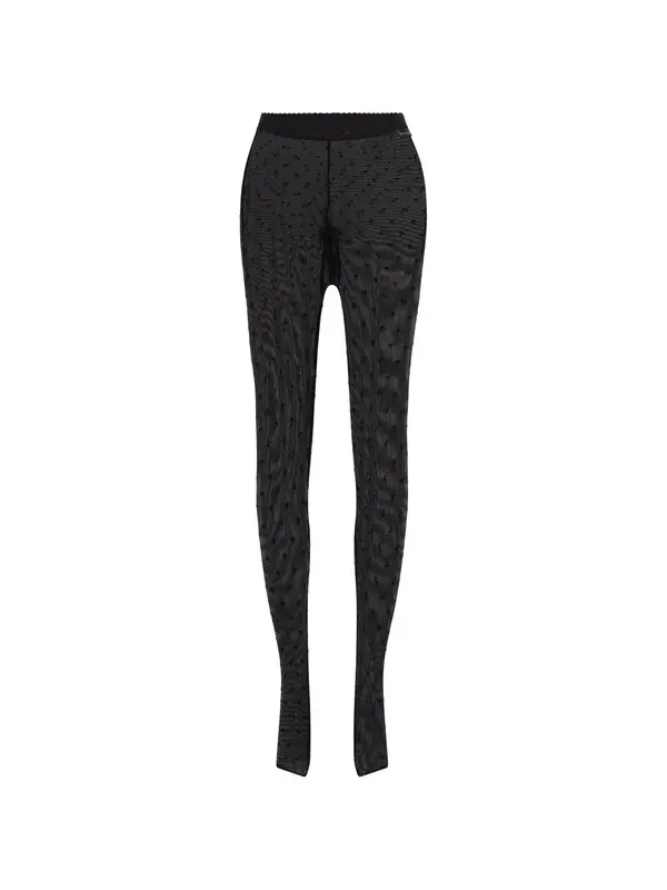 MARINE SERRE High-waisted Moon Print Tights - Nero