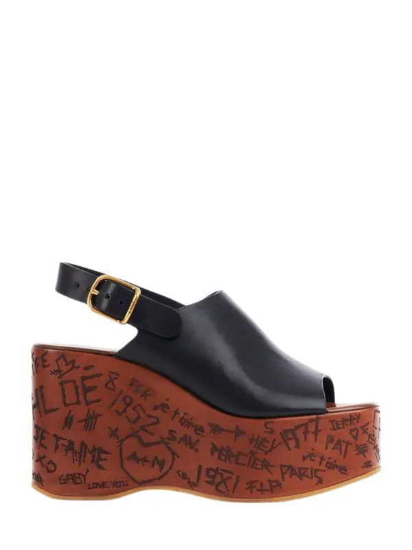 Chloé Maxime Wedge Sandal - Black