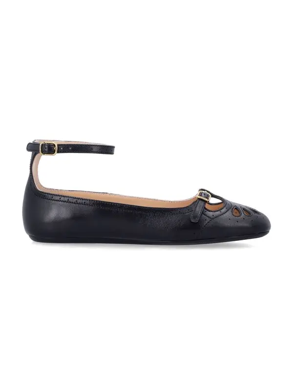 Chloé Ballerinas With Buckled Ankle Strap - Black