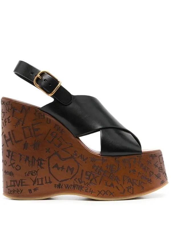 Chloé Wedge Sandals With Buckle Fastening
