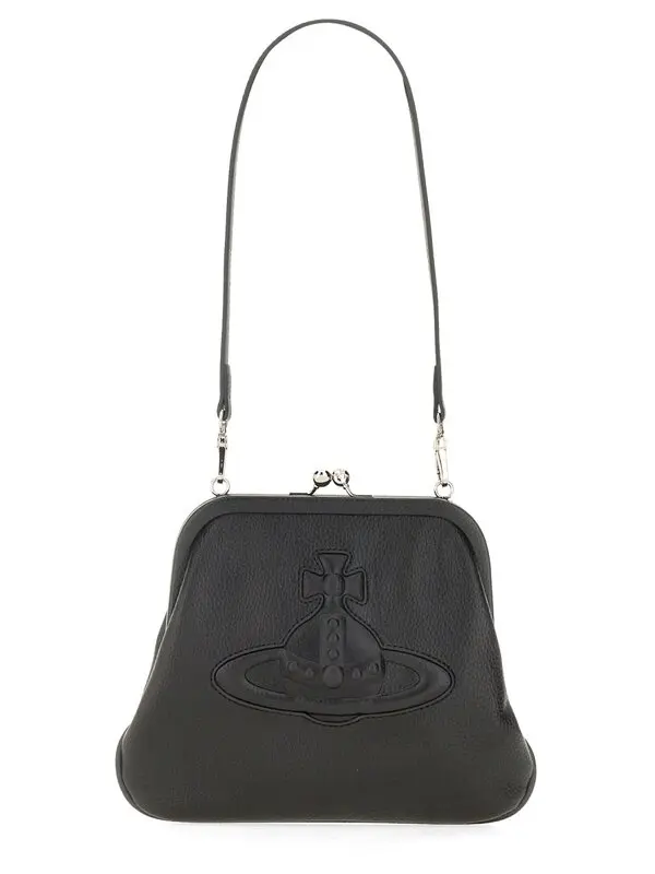 VIVIENNE WESTWOOD Orb Embellished Clutch Bag - Black