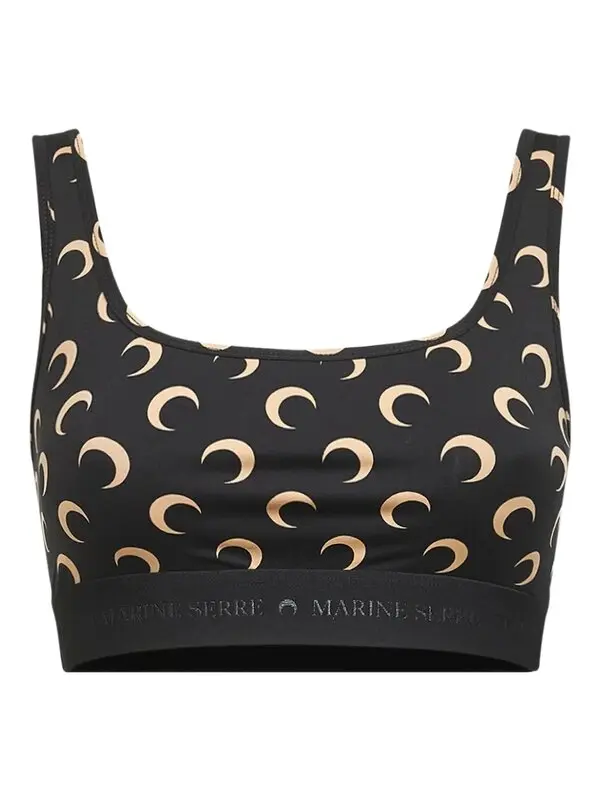 MARINE SERRE Moon-print Mini Dress With Reinforced Hem - Nero