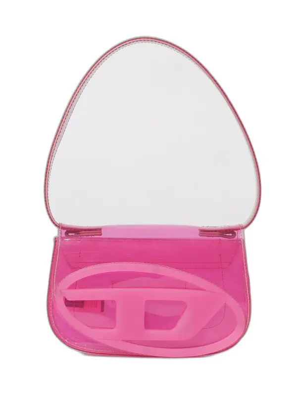 DIESEL® 1dr-iconic Shoulder Bag In Transparent Tpu - Fuchsia
