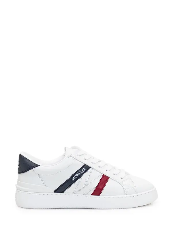 Moncler Tricolor Stripe Leather Sneakers
