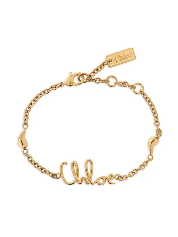 Chloé Adjustable Brass Chain Bracelet - Oro