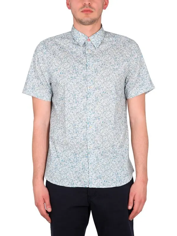 Paul Smith Wave Print Shirt For - Azure