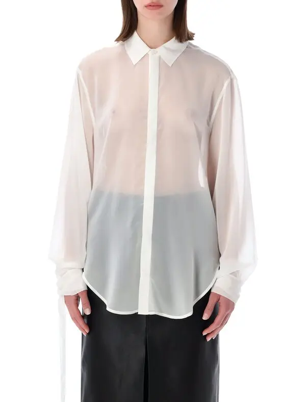 THE FRANKIE SHOP Verlin Sheer Chiffon Shirt