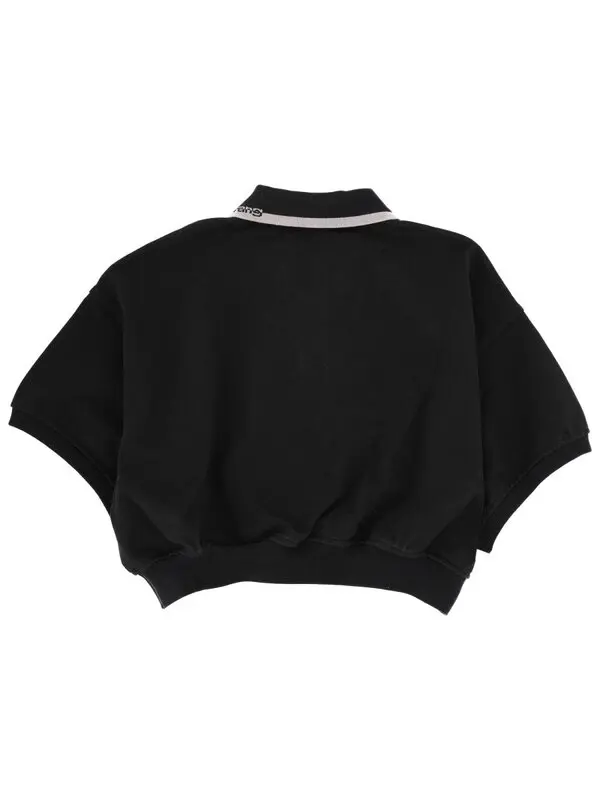 Alexander Wang Cropped Mock Neck Sweatshirt - Black
