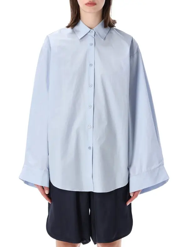 THE FRANKIE SHOP Relaxed Fit Shirt With Fluid Silhouette - Blue