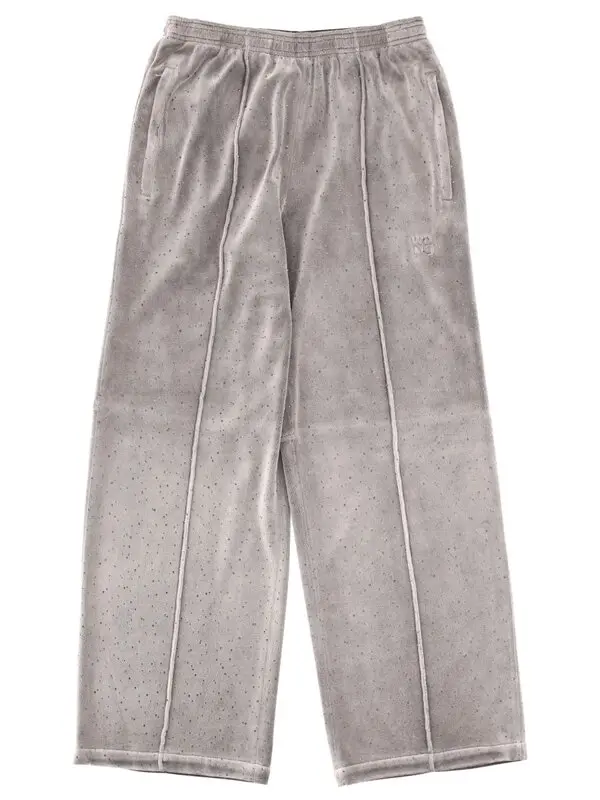 Alexander Wang Crystal Hotfix Mid-rise Terry Sweatpant - Grey