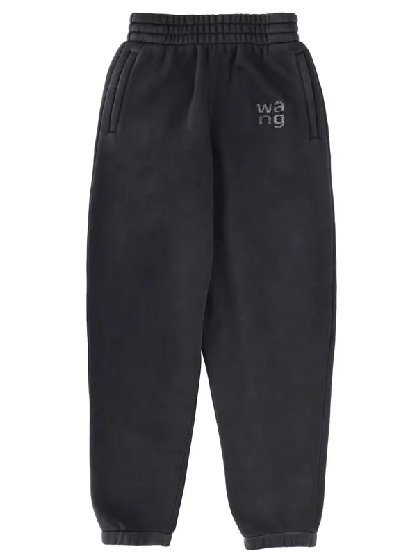 Alexander Wang Logo Detail Relaxed Fit Cotton Jogger Pants - Black