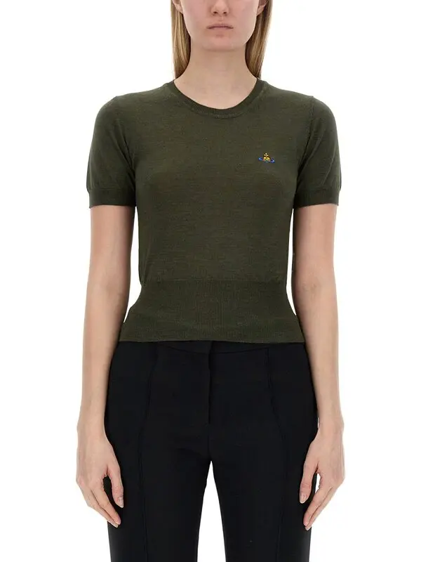 VIVIENNE WESTWOOD Bea Wool Silk Blend T-shirt - Green