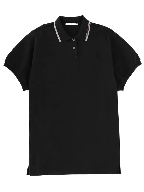 Alexander Wang Cotton Mini Polo Dress - Black