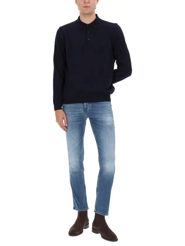 BOSS Long-sleeve Polo Shirt - Blue