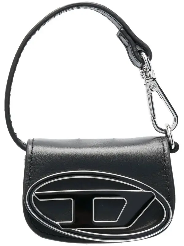 DIESEL® Mini Oval Leather Keychain With Handle