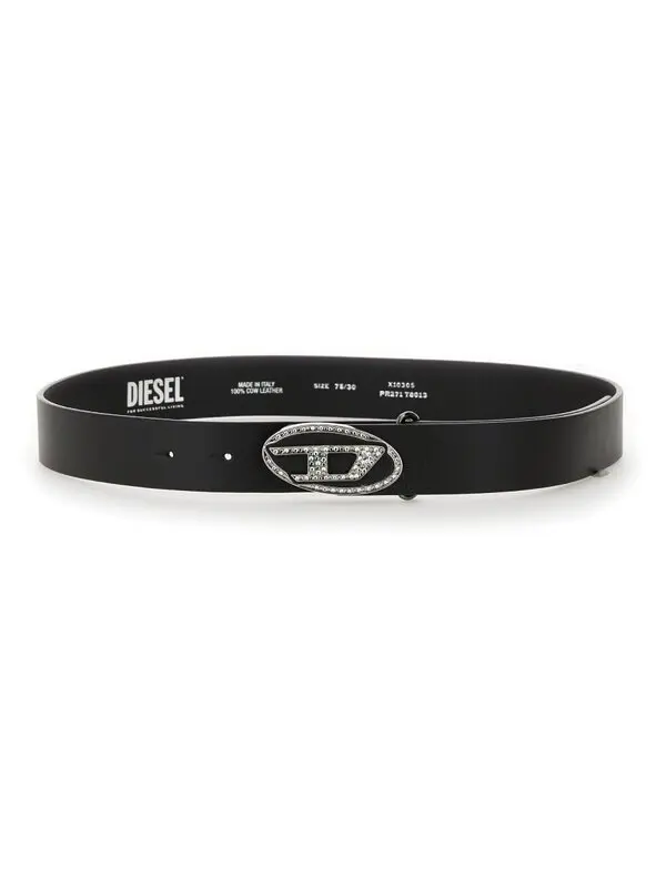DIESEL® Embellished Logo Belt - Black