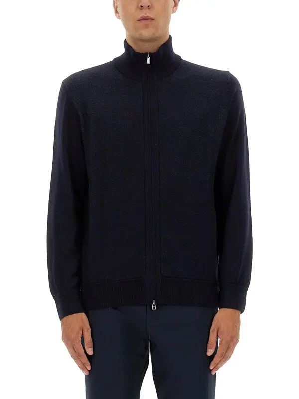 BOSS Zip Detail Virgin Wool Shirt