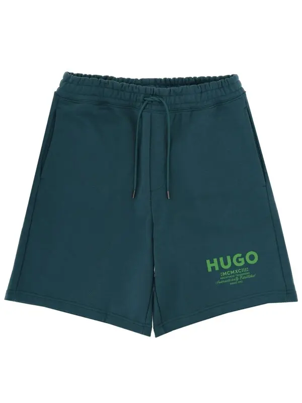 Hugo Mini Comfort Shorts With Drawstring Waist - Green