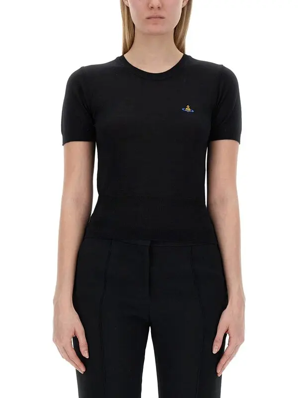 VIVIENNE WESTWOOD Mini Wool And Silk Blend Sweater - Black