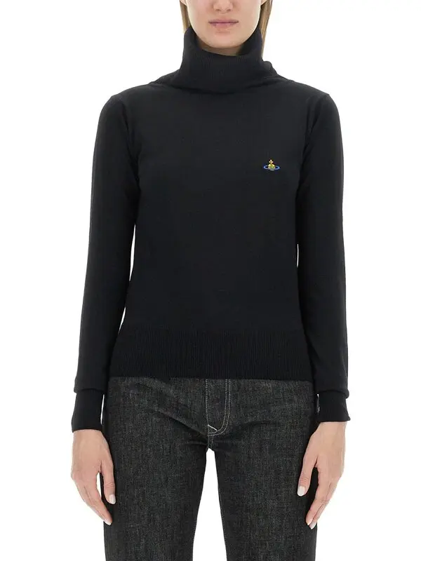 VIVIENNE WESTWOOD Slim Fit Turtleneck T-shirt - Black